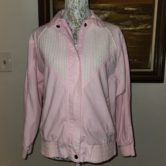 Vintage | Jackets & Coats | Vintage Lightweight Pink White Jacket By ...